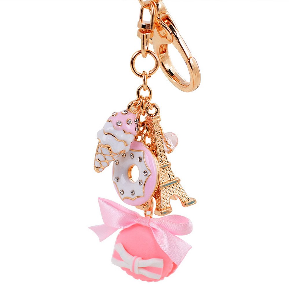 Giftale Hamburger Handbag Accessories Ice cream Key Chain for Women Pink Bag Charms,#619-2