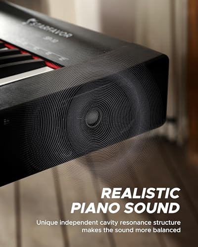 Starfavor 88 Key Digital Piano Beginner Electric Keyboard Full Size with Semi Weighted Keys Dual 30W Speakers SP-10 Bundle include Sustain Pedal, Power Supply, Stand, Piano Stickers
