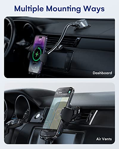 Wireless Car Charger, ZEEHOO 20W Fast Charging Auto-Clamping Car Mount, Dash Windshield Air Vent Wireless Car Phone Charger Holder for iPhone 14 13 12 11, Samsung S23 Ultra, LG, Pixel, etc