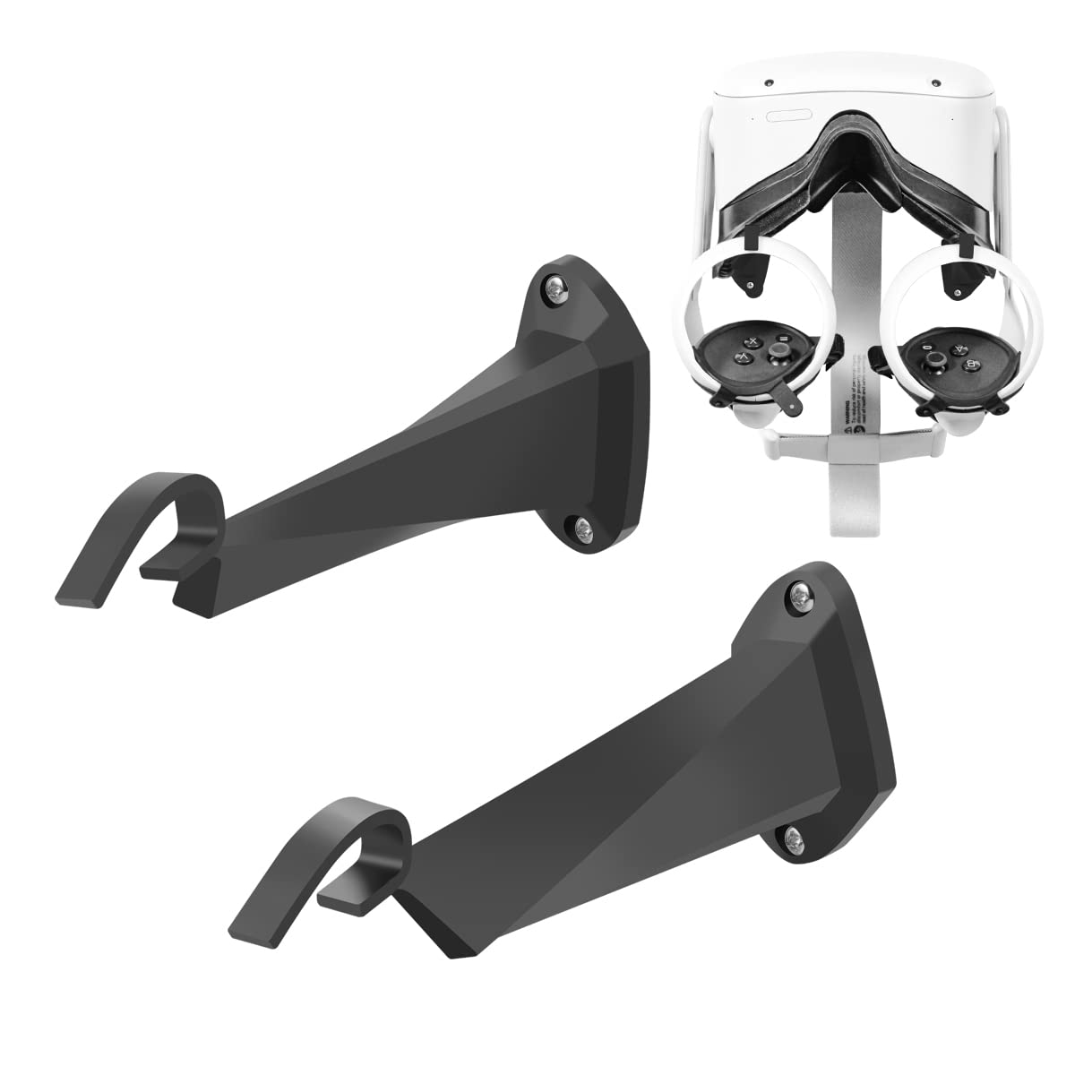 LANMU Wall Mount Compatible with Oculus Quest 2/Quest/Elite Strap, VR Headset Hanger Storage Hook,Space-Saving Accessories, Keeping Lens Facing Down(2Pack,Black)