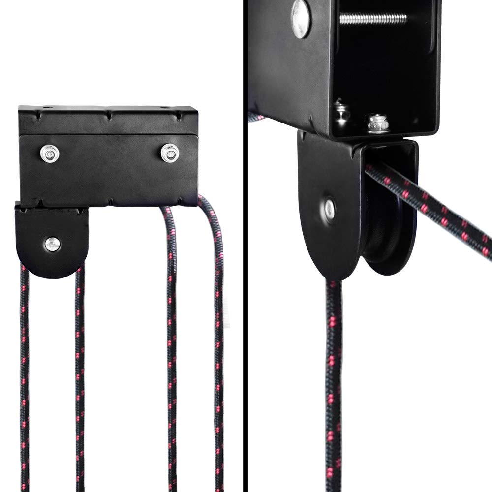HUIMENG 2 Pack Kayak Hoist Bike Ceiling Lift Hoist Hanging 2 Pulley System for Bicycle, Paddleboard, Canoe and Ladder Storage Tool, black