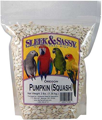 SLEEK & SASSY NUTRITIONAL DIET Oregon Squash (Pumpkin) Seeds Bird Treat (3 lbs.)