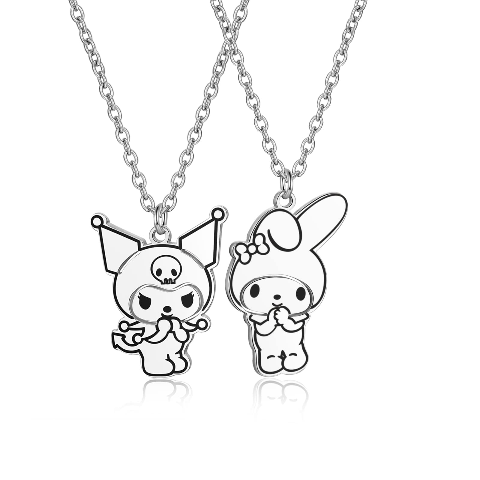 IDesign Kawaii BFF Couples Necklace Y2k Mutual Attraction Relationship Matching Friendship His Hers Best Friend Gift Stainless Steel