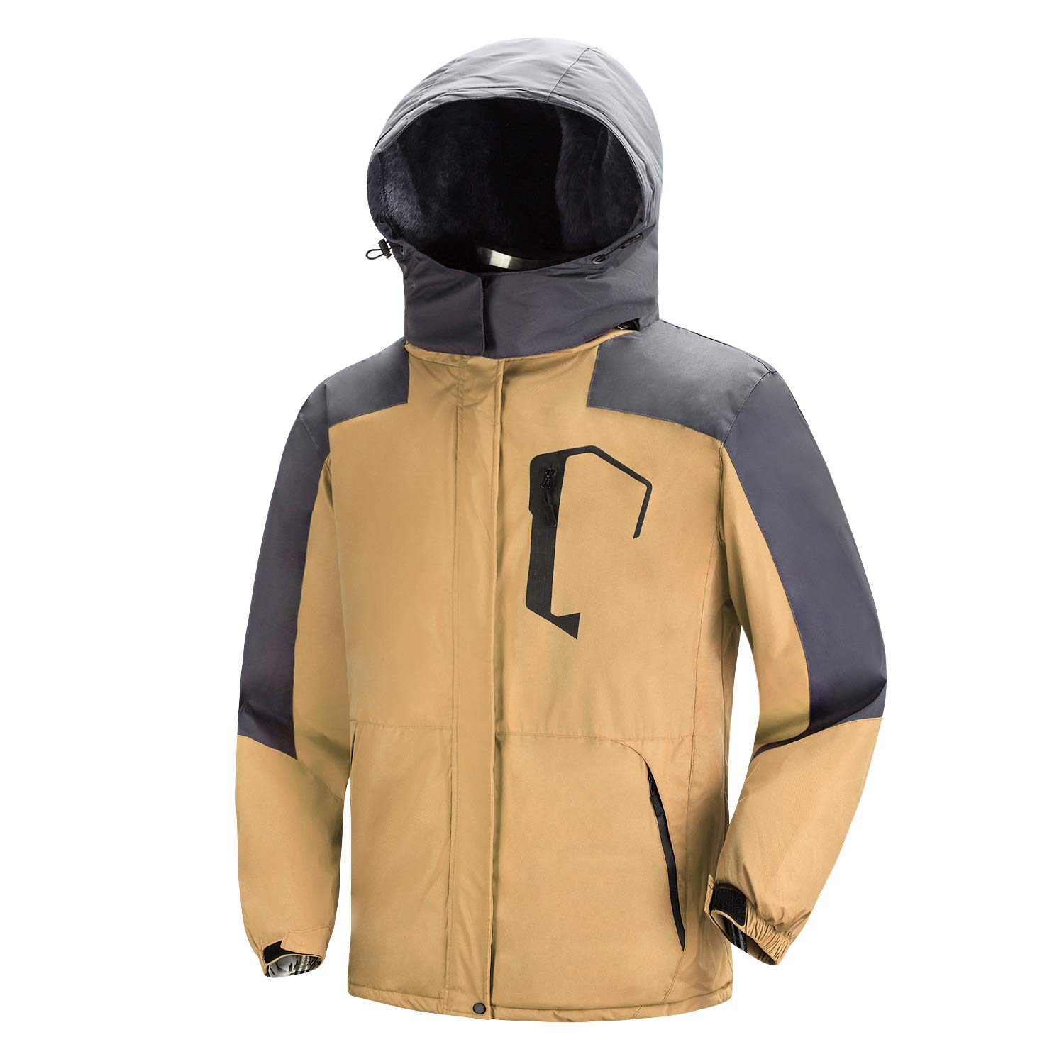 INVACHI Men's Ski Jacket Waterproof Warm Winter Coat Mountain Windbreaker Hooded Snow Jackets