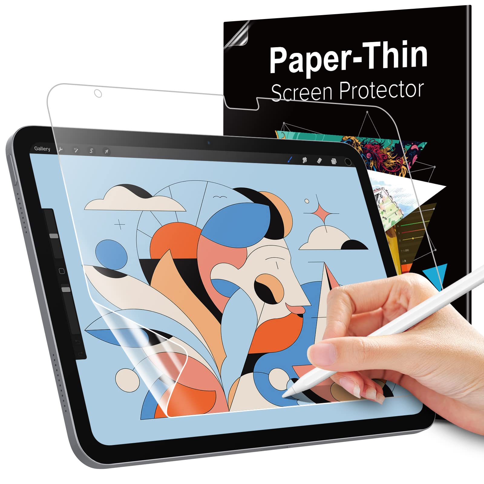MoKo Paper Felt Screen Protector Fit iPad 10th Generation 10.9 Inch 2022, PET Matte iPad 10th Generation 2022 Anti-Glare Film, Drawing and Writing Feels Like on Paper, 1-Pack, Matte
