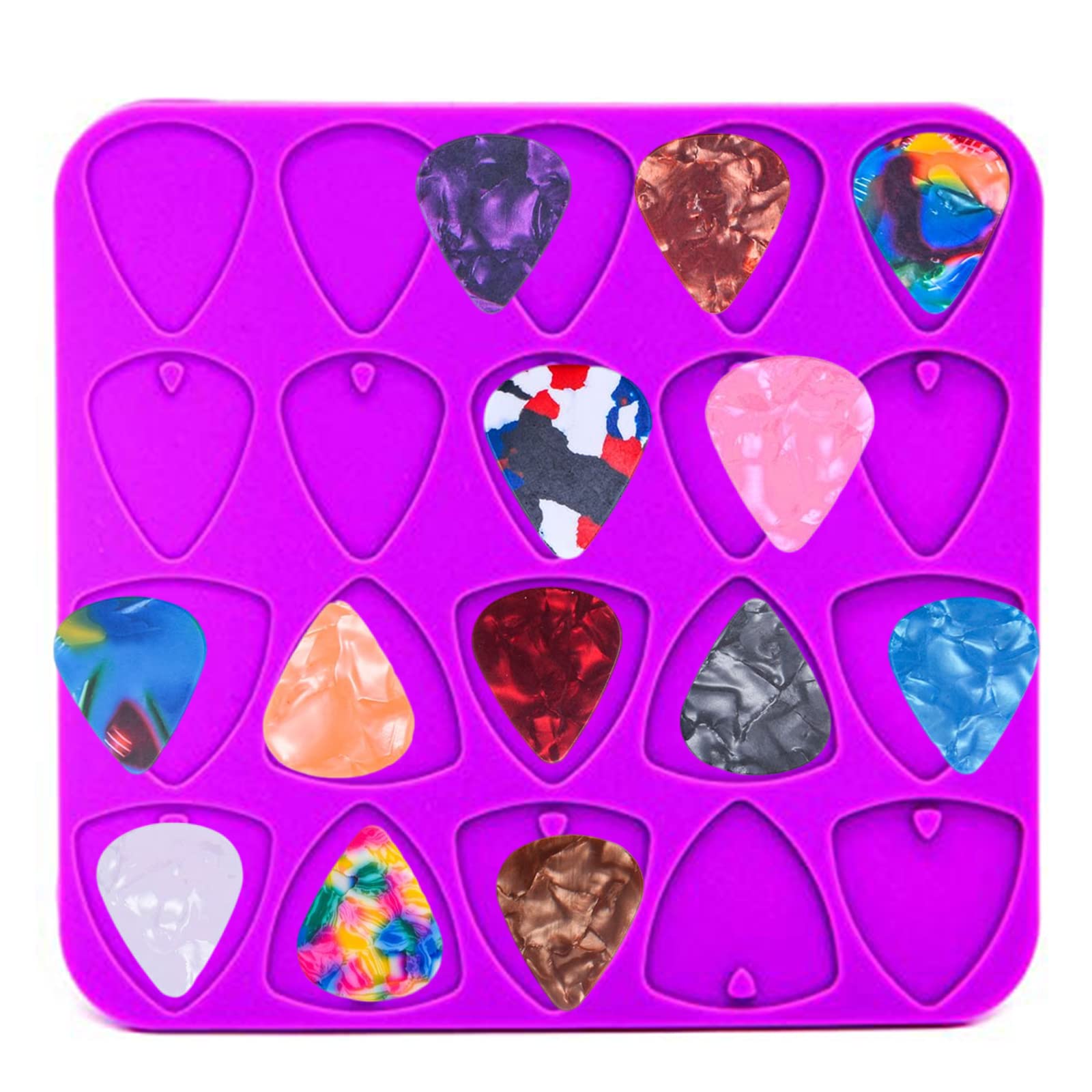 Guitar Picks Epoxy Resin Molds Handmade Silicone Guitar Plectrums Resin Casting Mold Jewelry Making Molds for DIY Guitar Thumb Finger Picks Keychain Pendant