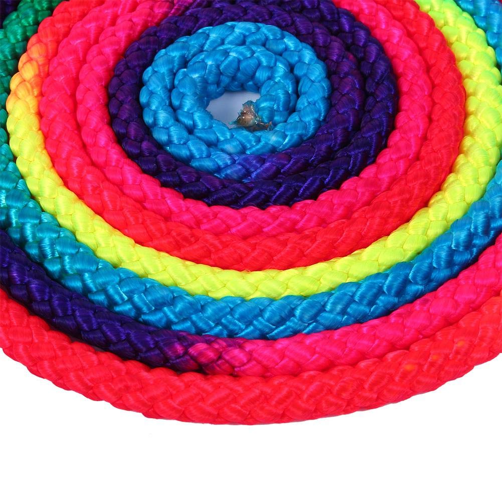 Gymnastics Rope,Rainbow Color Rhythmic Gymnastics Rope Solid Competition Arts Training Rope