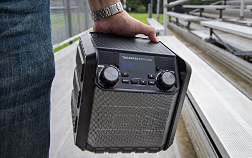 ION Audio Tailgater Express | Compact Water-Resistant Wireless Speaker System with AM/FM Radio & USB Charge Port (20W) (Renewed)