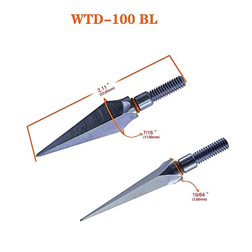 Hunting Broadheads One Piece Broad Head Archery Target Tip Arrowheads Archery Field Points 12Pk and 1PK Broadhead Box 100 Grain Blue