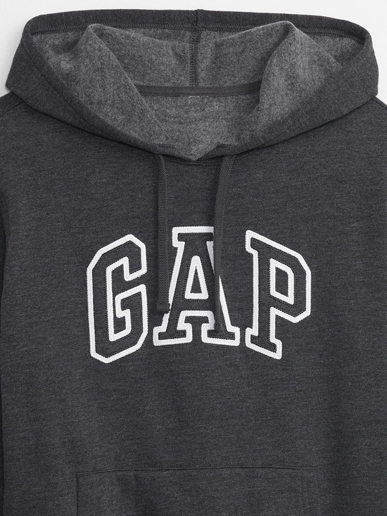 GAP womens Logo Hoodie Sweatshirt, Charcoal Heather, X-Large US