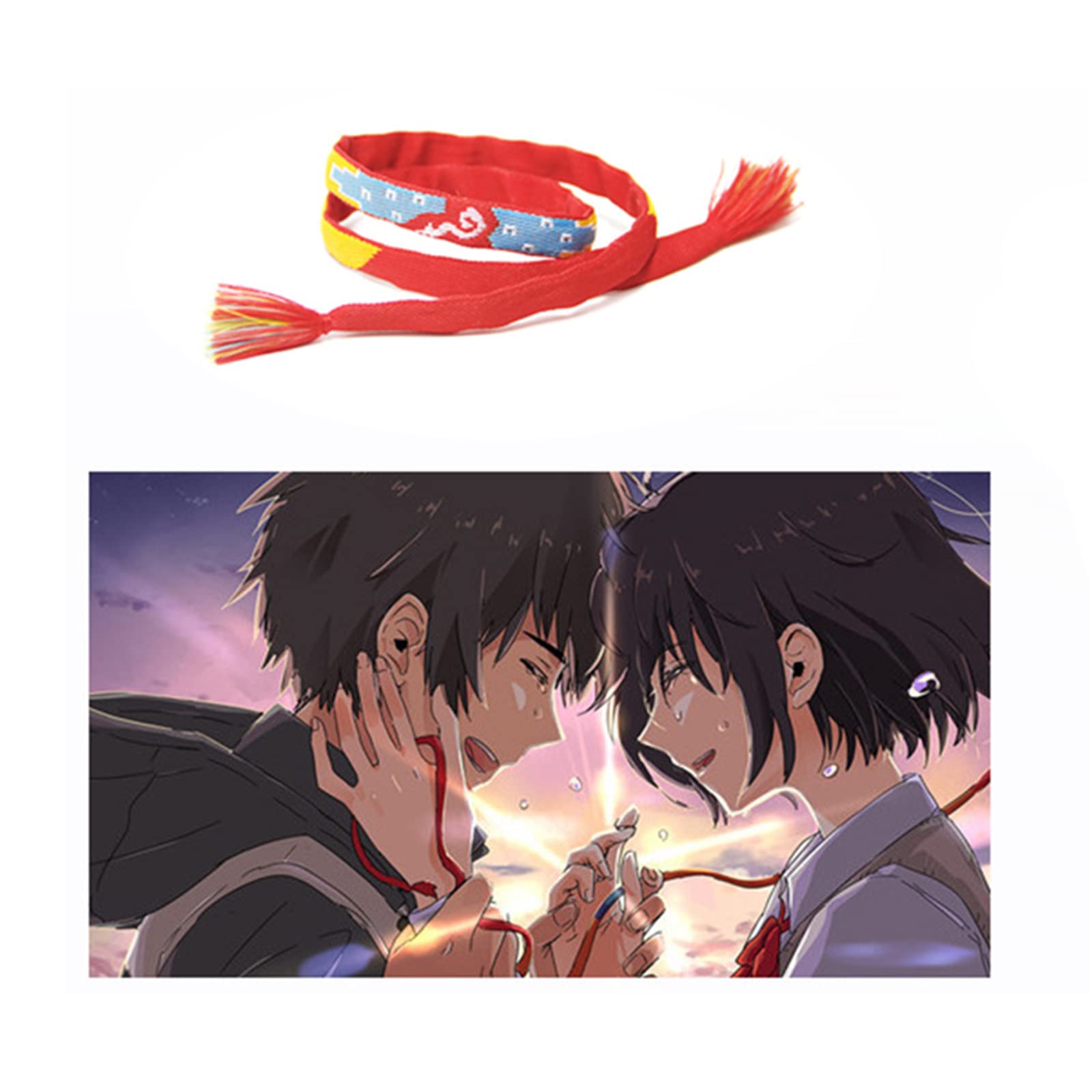 ham Anime Your Name Bracelets Long Red Lucky Multi-function Bangles For Women Men Lovers Boyfriend Girlfriend Gift (ham)