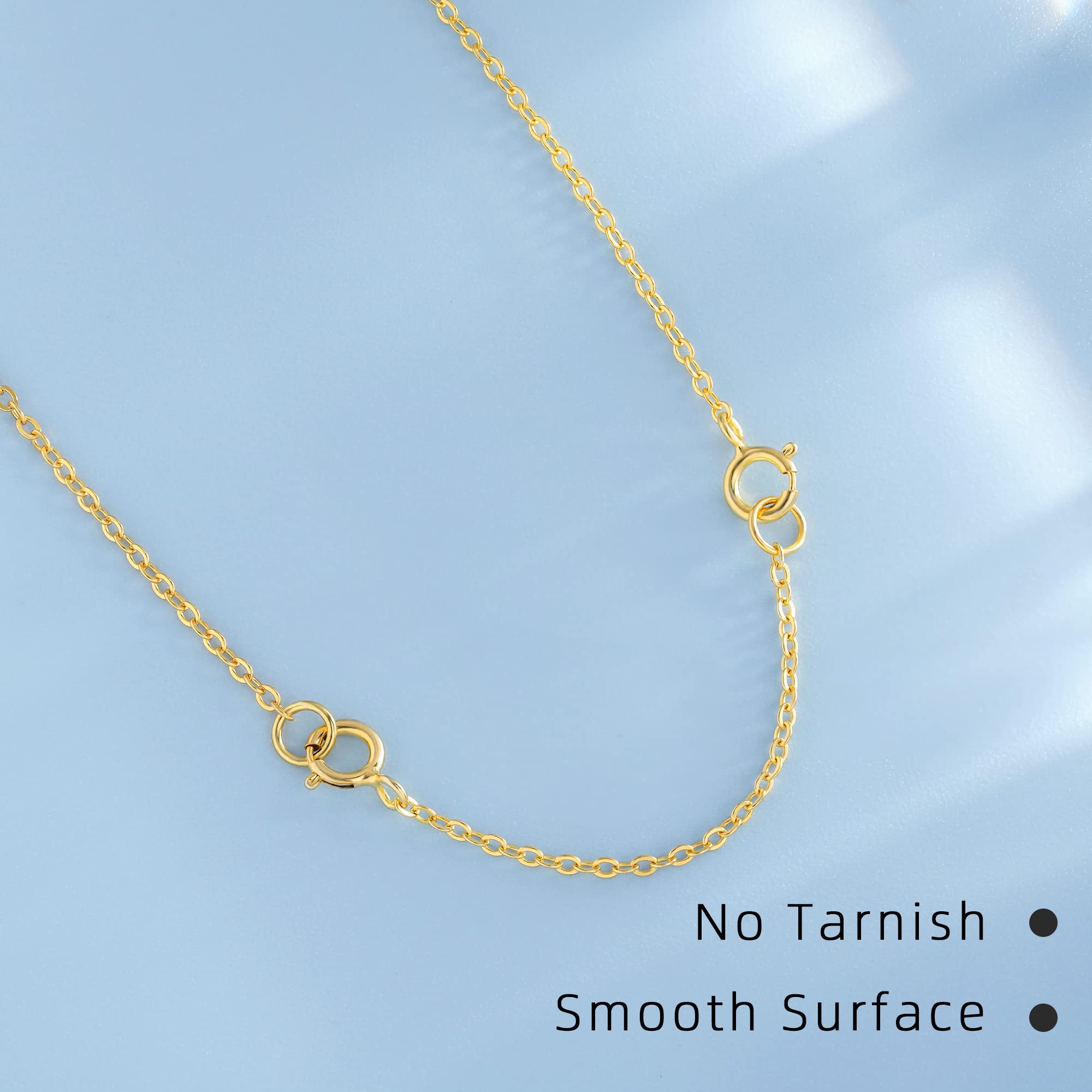 Gold Necklace Extenders 14k Gold Plated Extender Chain 925 Sterling Silver Extension Bracelet Extender Gold Chain Extenders for Necklaces 3 Pcs (1 2 3 Inch)(Gold)