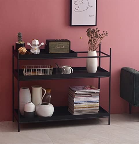 SLNFXC Industrial Style Iron Shelves Long Narrow Bookshelf Living Room Doorway Foyer Floor Storage Low Cabinet