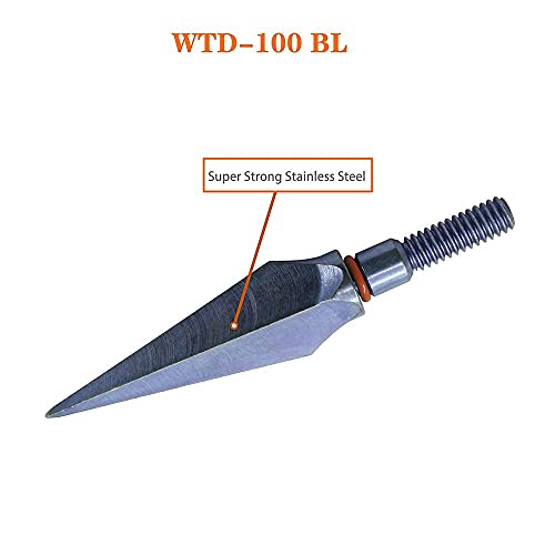 Hunting Broadheads One Piece Broad Head Archery Target Tip Arrowheads Archery Field Points 12Pk and 1PK Broadhead Box 100 Grain Blue
