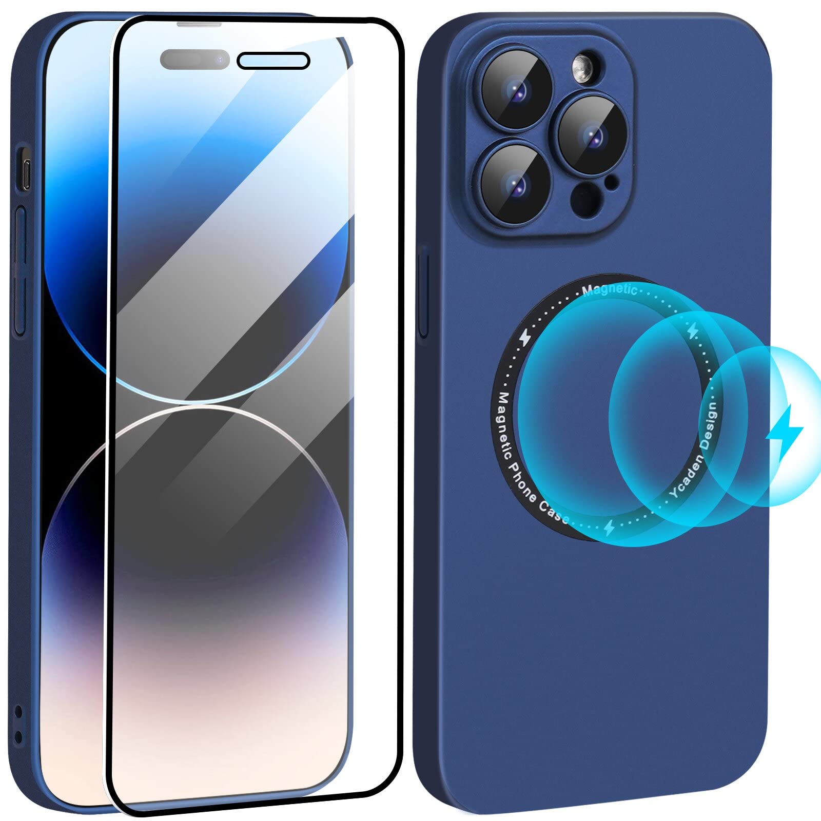 HADVZQ 2023 New Magnetic Design for iPhone 14 Pro Max Phone Case [Military Grade Drop Test][Compatible with MagSafe] Matte Case for iPhone 14 Pro Max Case (6.7 inches), Mystery Blue