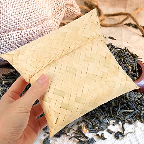 STOBAZA Bamboo Food Basket Woven Baskets Sticky Rice Basket Small Bamboo Woven Box Thailand Laos Handmade Serving Baskets Rice Container for Rice Candy Treats Woven Basket