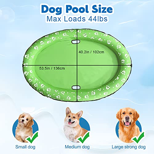 Ginkago Inflatable Pool Floats for Dogs Pet Swimming Pool Floating Row Bed Paddle Paws Floaties Doggy Puppy Pool Float for Summer Green
