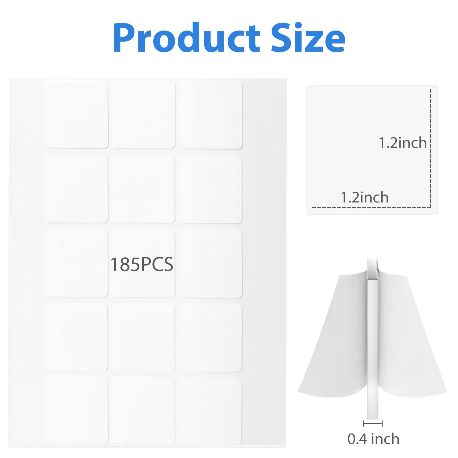 ikaufen 185 Pack Square Double Sided Tape Sticker for Acoustic Soundproofing Foam Panels Mounting, 1.2 inch