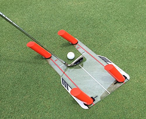 Golf Slice and Hook Corrector with 4 Angled Rods - Swing Trainer (Red & Black)