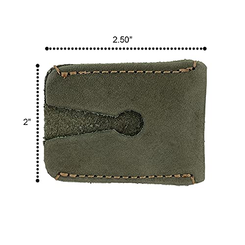 Hide & Drink, Leather Double Edge Safety Razor Head Protective Sheath, Shaving Travel Cover Handmade (Peat Moss)