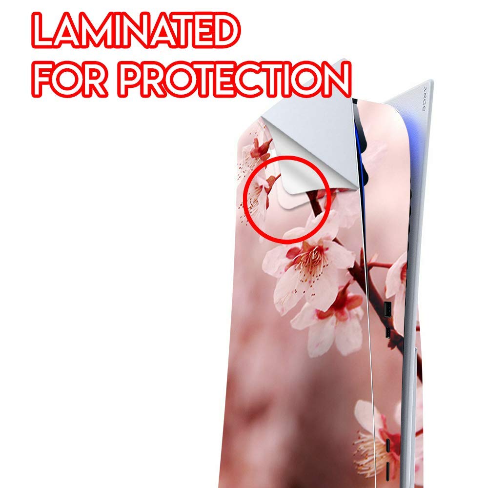 ITS A Skin Skins Compatible with Sony Playstation 5 Console Disc Edition - Protective Decal Overlay Stickers wrap Cover - Cherry Blossoms