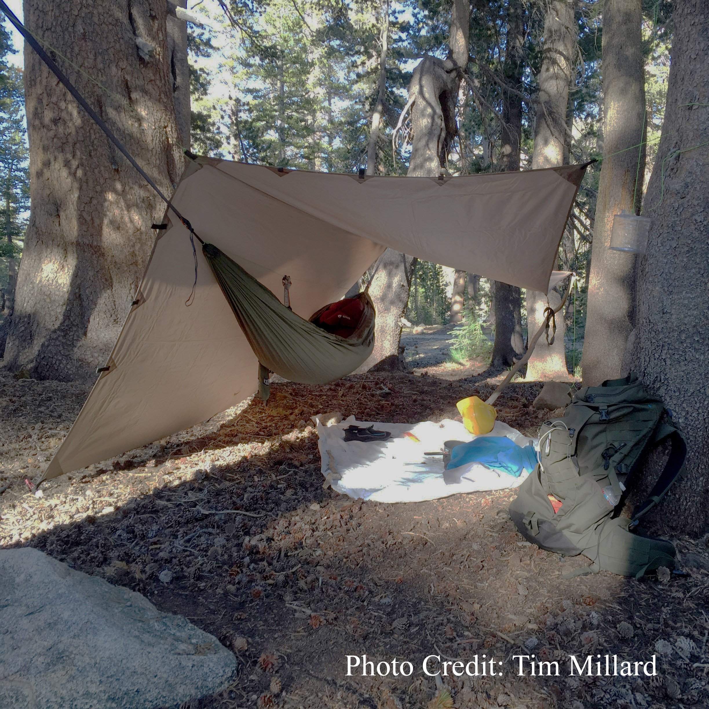 Go Outfitters Apex Camping Shelter/Hammock Tarp, Coyote Brown