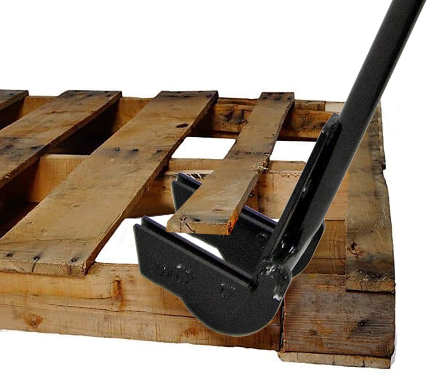 HOME-X Heavy-Duty Pallet Buster with Rotating Head, 45-Inch Powder-Coated Steel with Rubber Handle, No Assembly Required, 45" L x 6" W x 1 ¼ " H, Black