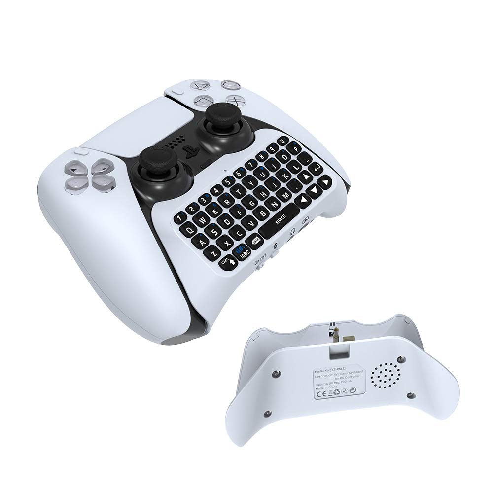 GOTRUTH Controller Keyboard for PS5, Gamers Digital Mini Bluetooth Keyboard Chatpad for Playstation 5 for DualSense Controller, Used to Chat with Playes in Games (White)