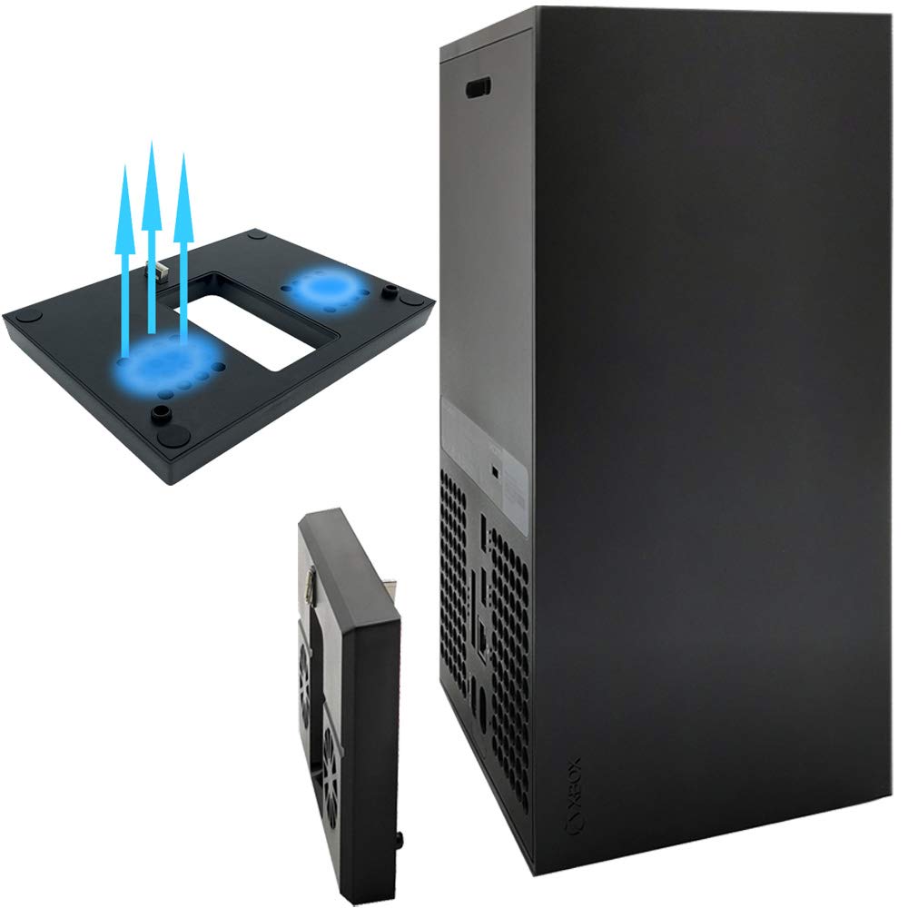 GOTRUTH Series X 2 Cooling Fan, Professional External USB Cooler with 1 Port USB Hub for Microsoft Xbox Series X Console (Black)