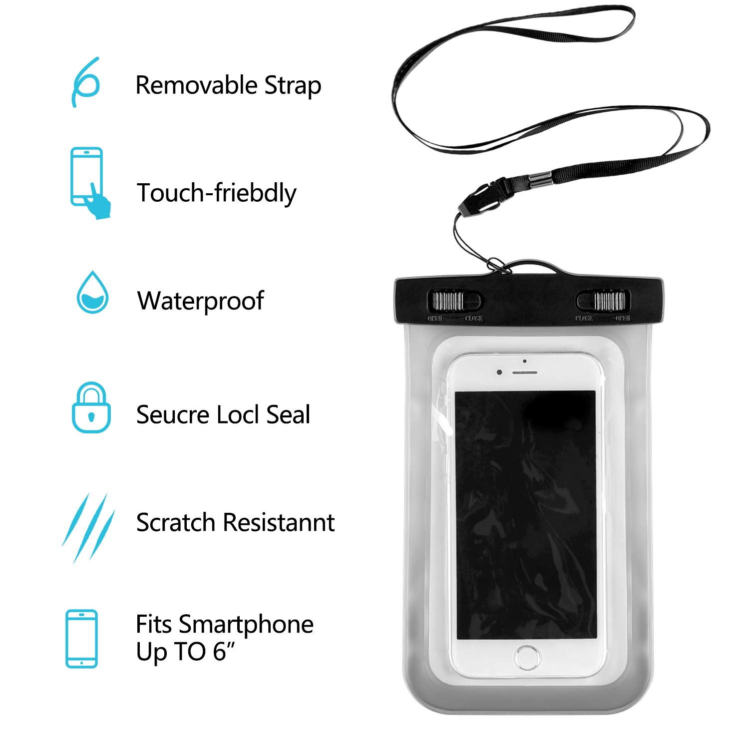 Gonex 4L+8L+12L Waterproof Dry Bag Floating Roll-Top Compression Dry Sack Stuff Sack Storage Bags for Kayaking Boating Canoeing Swimming Water Sports with a Phone Pouch & Shoulder Strap Black