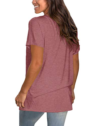 Tunic T Shirts for Women Workout Tops Short Sleeve Yoga Tshirts M
