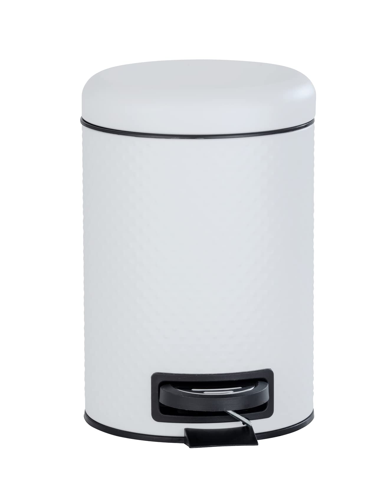 WENKO 0.79 liq. gal. Bathroom Trash Can, Dimensions (WxDxH): 8.9 x 6.7 x 9.8 in, Small Waste Basket, Small Garbage Can, 8.9 x 6.7 x 9.8 in, White