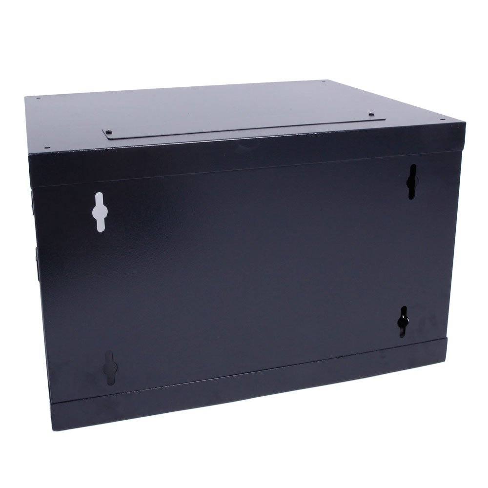 Goujxcy 6U Wall Mount Rack Server Cabinet Data Network Enclosure Server Network Rack with Cooling Fan Black