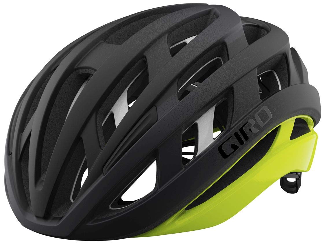 Giro Helios Spherical MIPS Cycling Helmet - Matte Black Fade/Highlight Yellow Medium