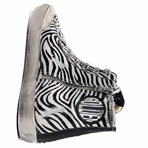 Golden Goose Francy Penstar Horsy Zebra Upper Suede Star Leather Heel Womens Distressed Sneaker GWF00114-F002628-81554-39