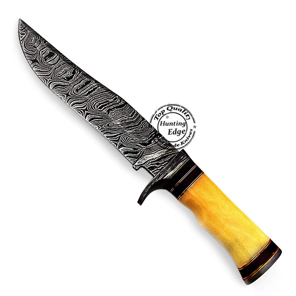 HE-801 Custom Handmade 14" Damascus Steel Hunting Knife, Perfect Grip, 100% Prime Quality