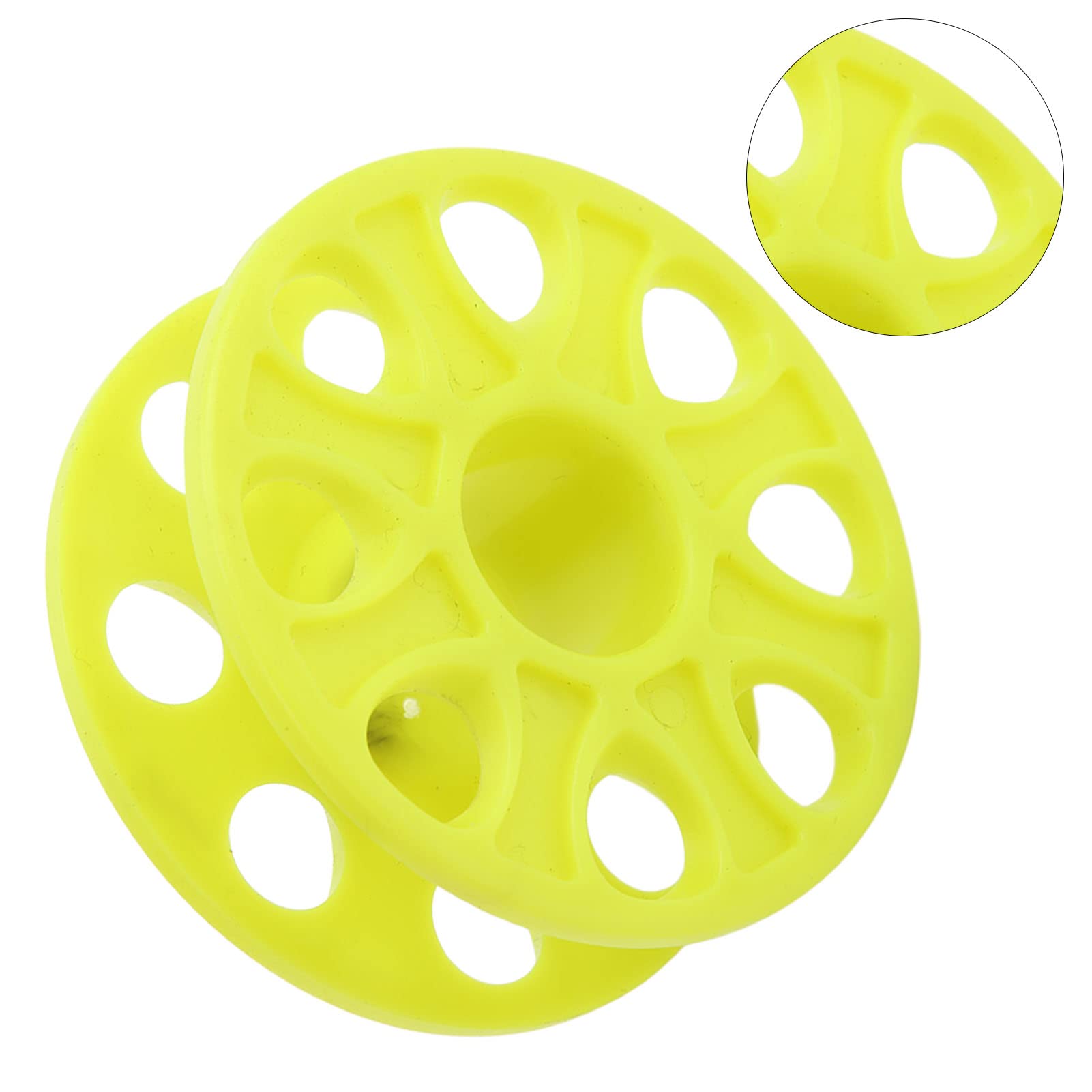 LAIONTY Portable Round Underwater Sports Reel, Eight Round Holes Plastic Diving Safety Accessoriess Storage Tool (Yellow)