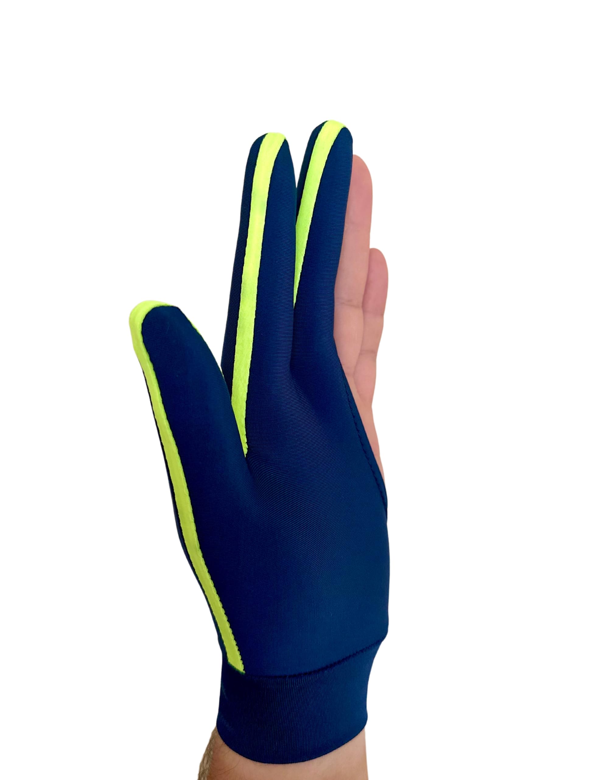 Guantes Pool Professional Billiard Glove, Quick Dry, Snooker Cue Sport for Left and Right Hand (Blue Yellow)