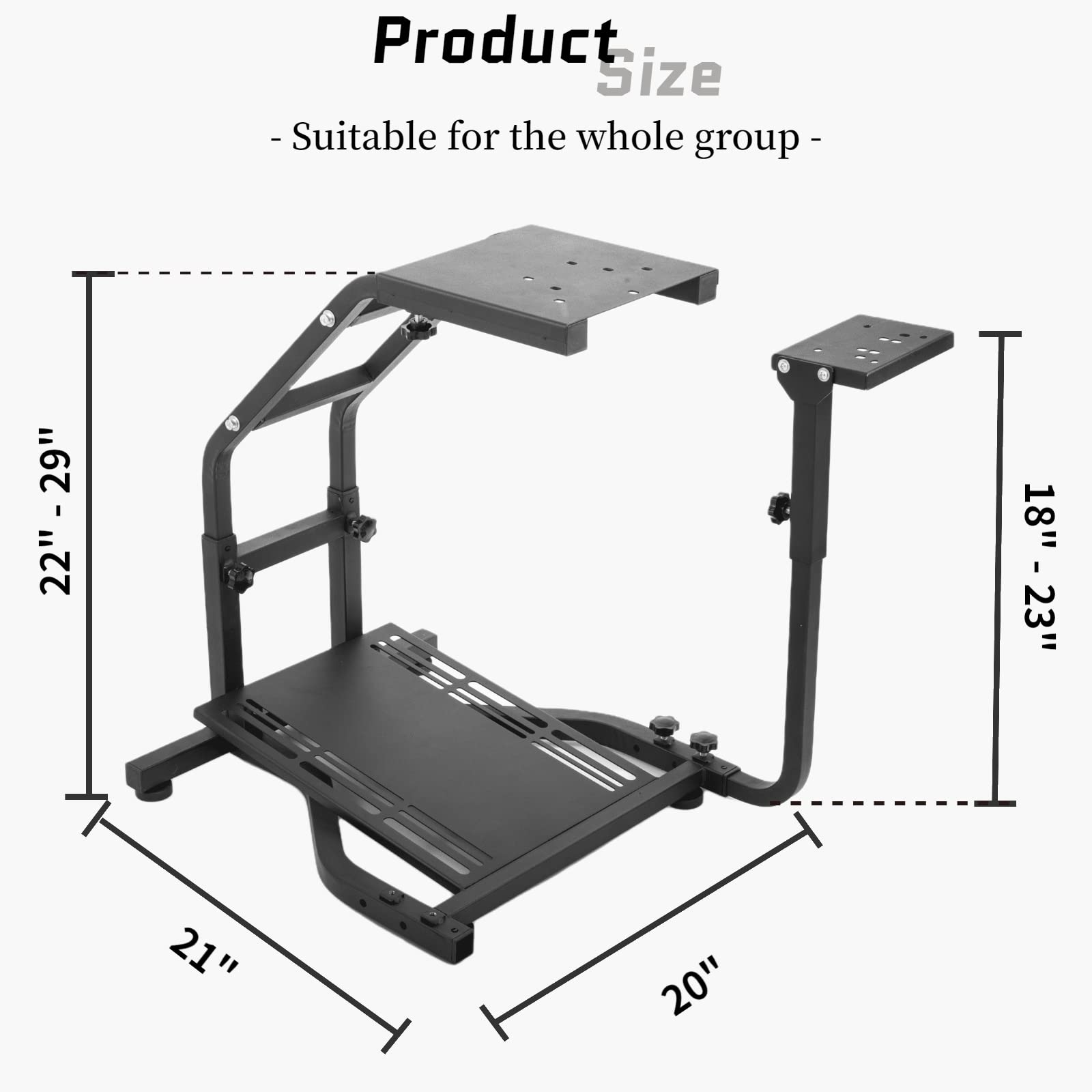 Hottoby Racing Steering Wheel Stand G29,Height Adjustable Racing Simulator Stand,fits for Logitech G25 G27 G290 G923 Racing Wheel and Pedals Not Included