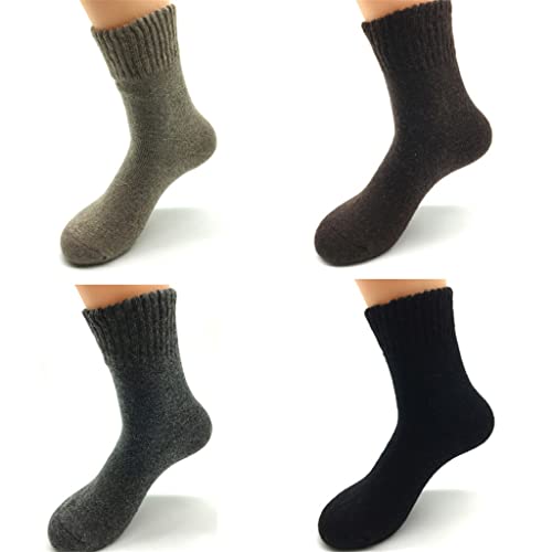 JIESEING 4 Pairs/Box Winter Thick Socks Men Fashion Cashmere Breathable Socks Male 4 Colors