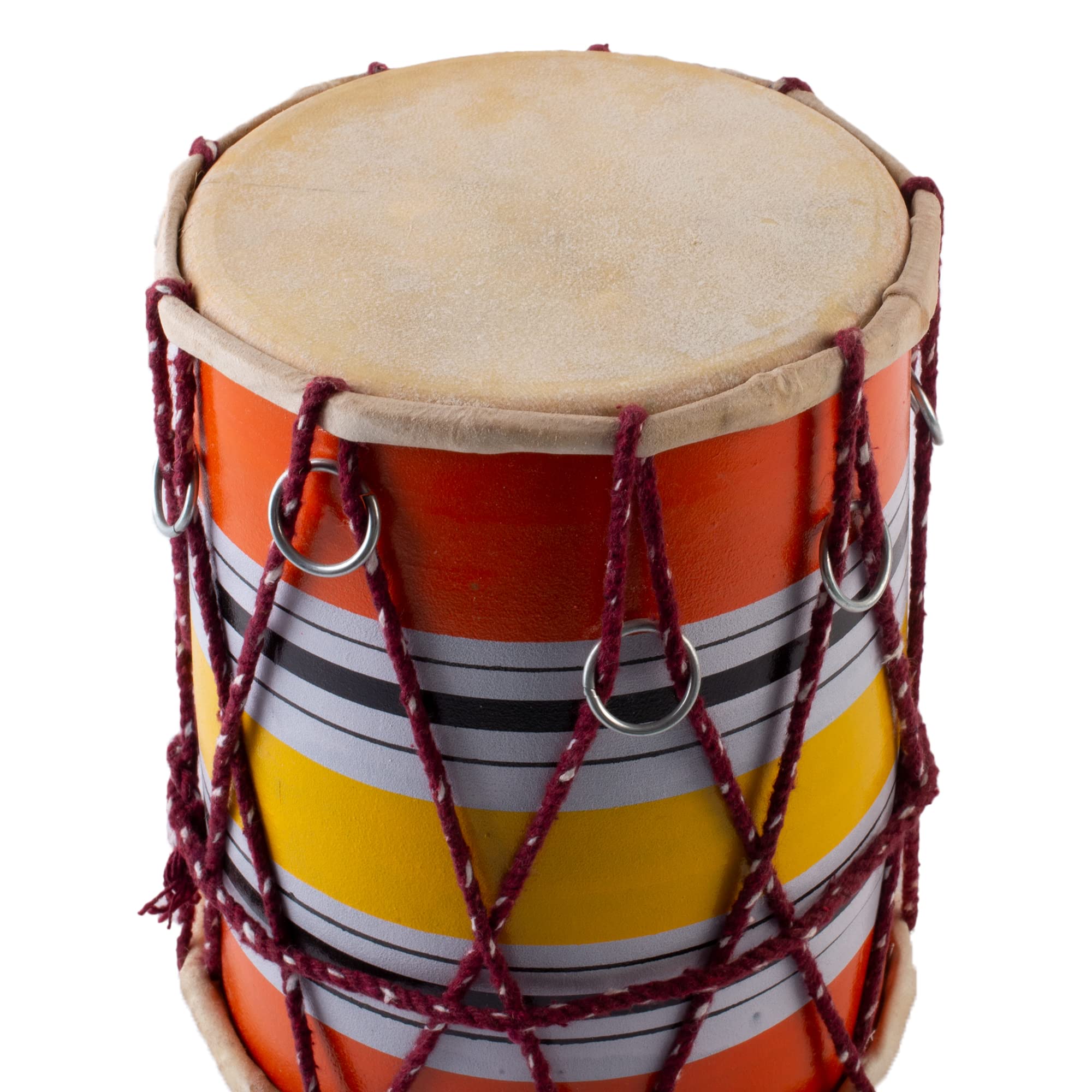 Handmade Wooden & Leather Classical Indian Folk Tabla Drum Set Hand Percussion Drums World Musical Instruments Punjabi Dhol Dholak Dholki 8 x 6 Inches Fun Birthday Housewarming Gift Ideas