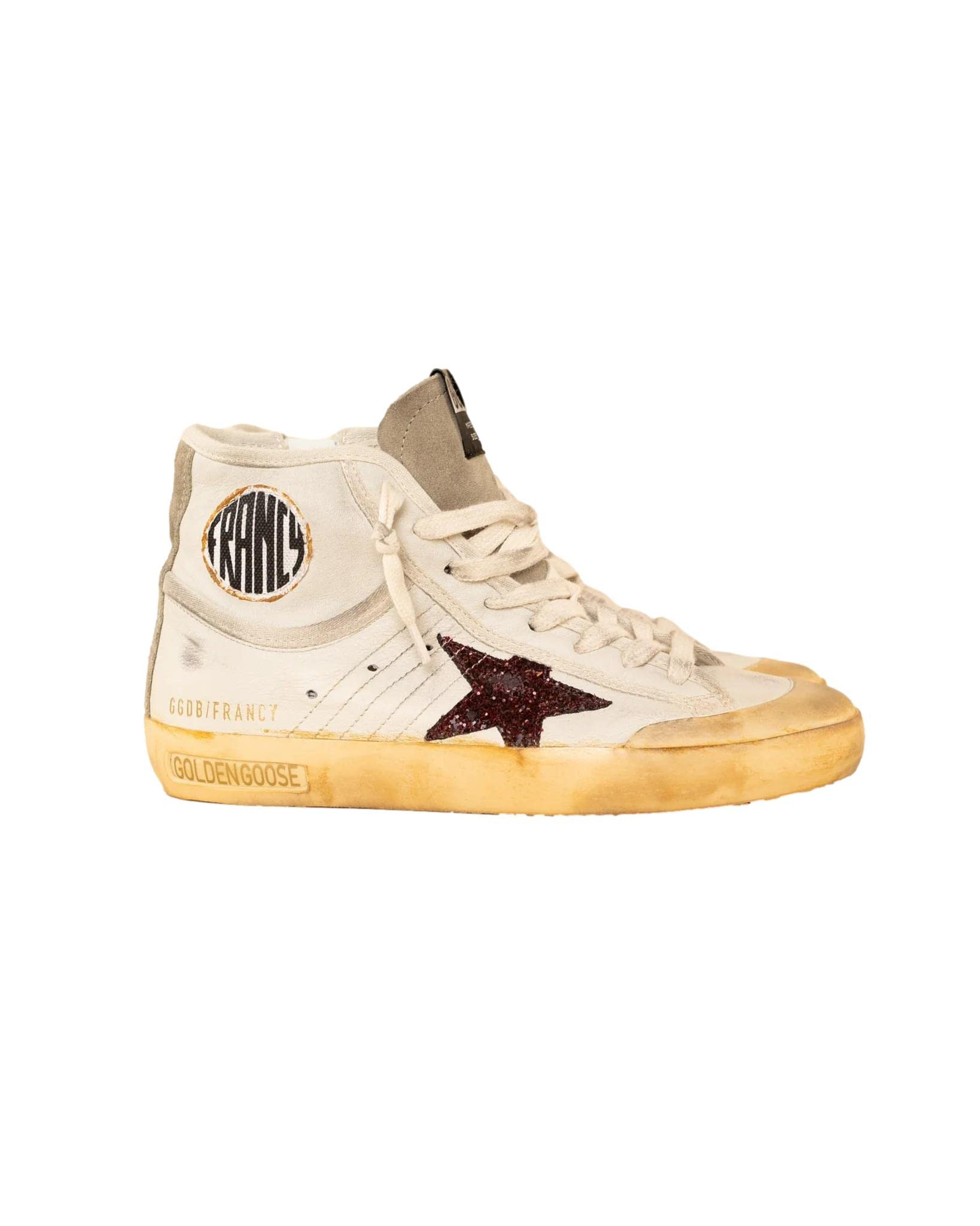 Golden Goose Women's Francy Penstar Sneakers, White/Taupe/Bordeaux (us_Footwear_Size_System, Adult, Women, Numeric, Medium, Numeric_9)