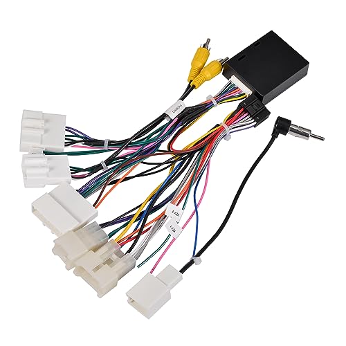 GODPEE Car Stereo Radio Wiring Harness Kit XE49 with Android Connector Antenna Adapter for 2012-2017 Toyota Camry Radio Host Replacement,Supports Steering Wheel Control of Reversing Image Function