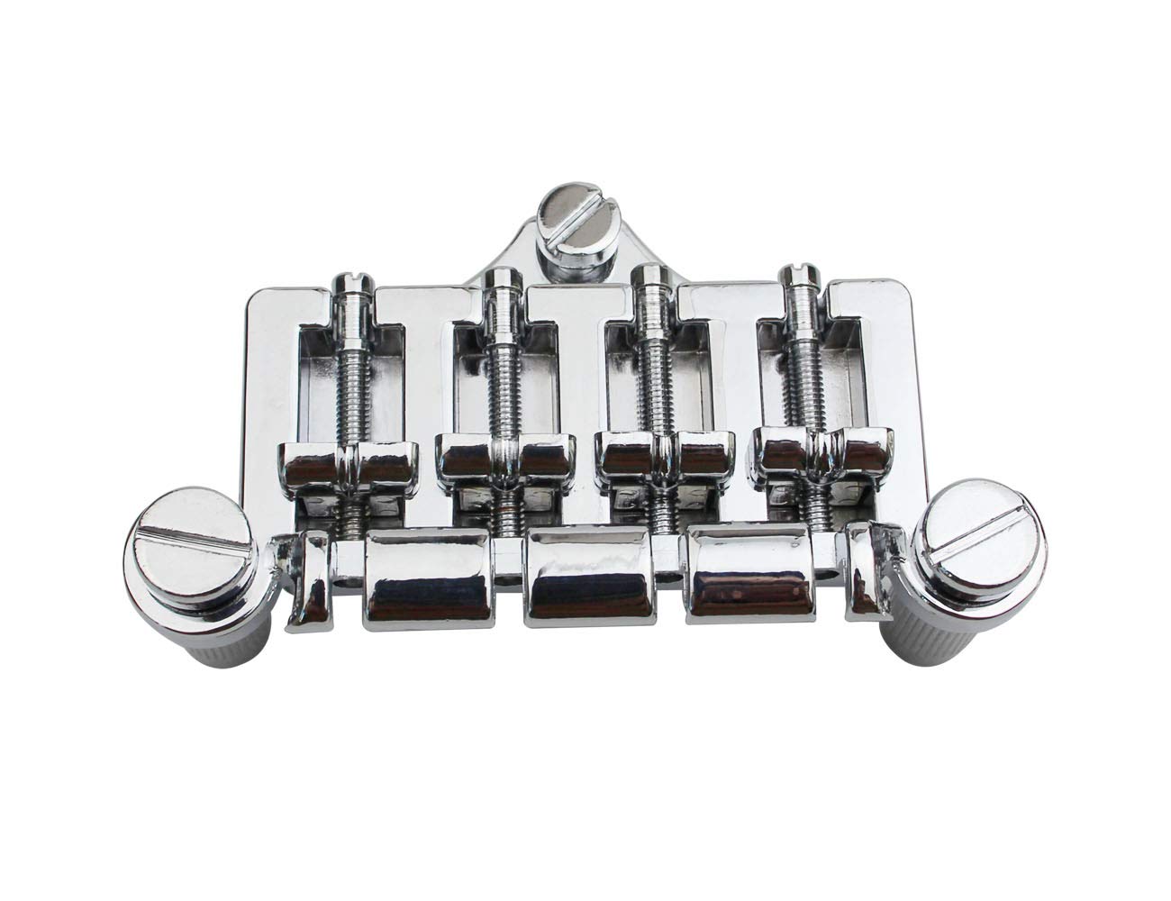 Guyker 3 Point 4 String Bass Bridge Tailpiece – Zinc Alloy Bridges Tailpiece with Saddle Replacement Parts for Bass (BG004)
