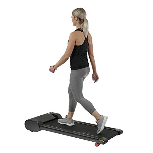 Sunny Health & Fitness Walkstation Slim Flat Treadmill for Under Desk and Home - SF-T7945,Black