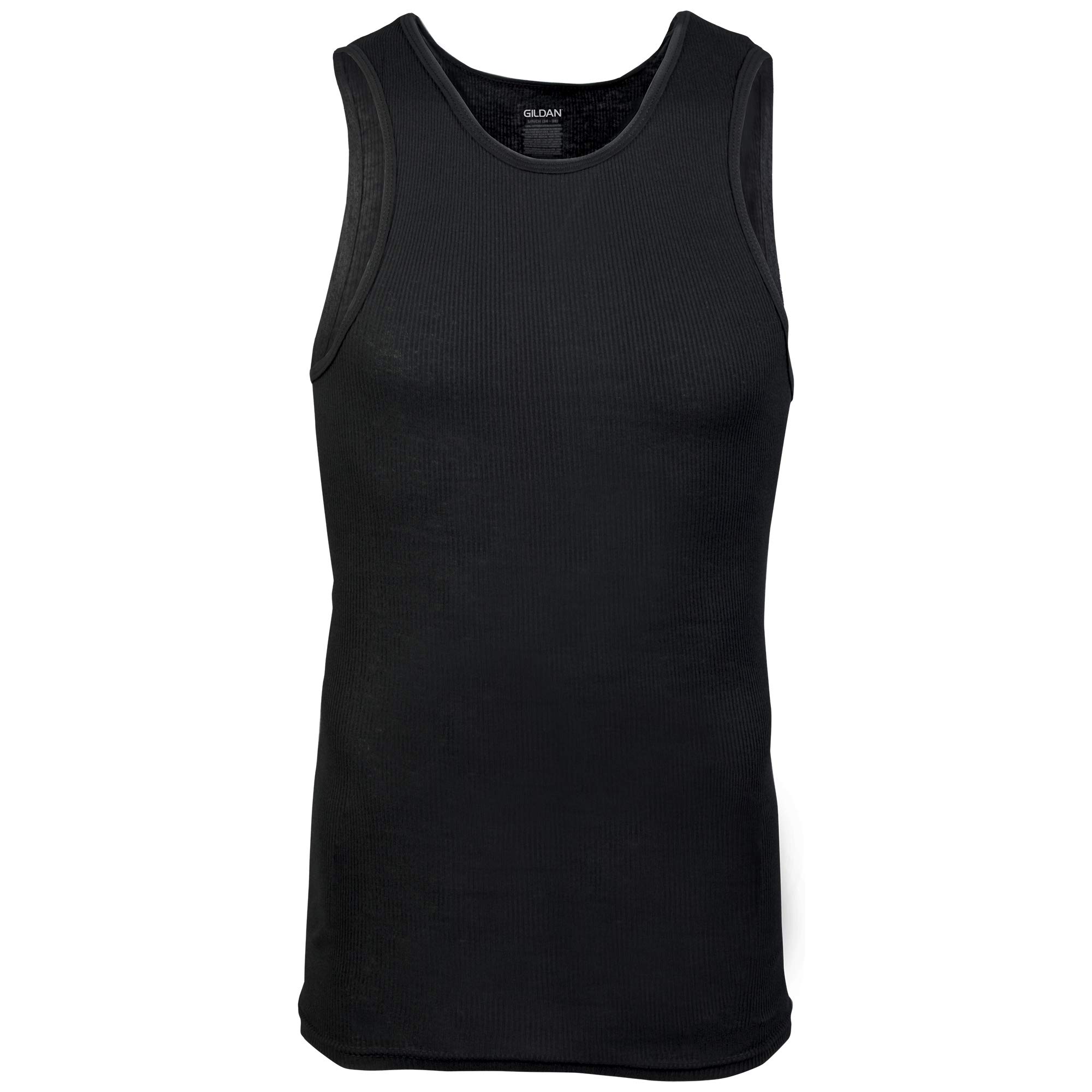 Gildan Men's A-Shirt Tanks, Multipack, Style G1104, Black (6 Pack), X-Large