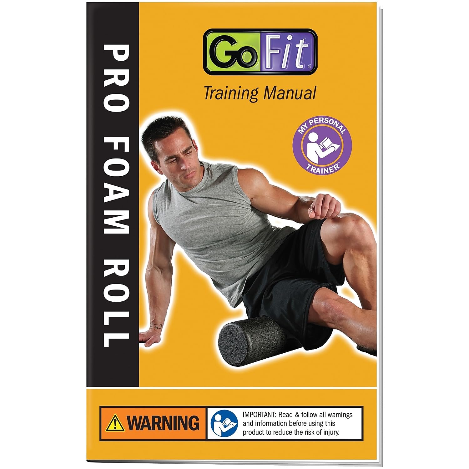 GoFit 24” Foam Roller - High Density Massager,Black,24 X 6-Inch,FPS-177666