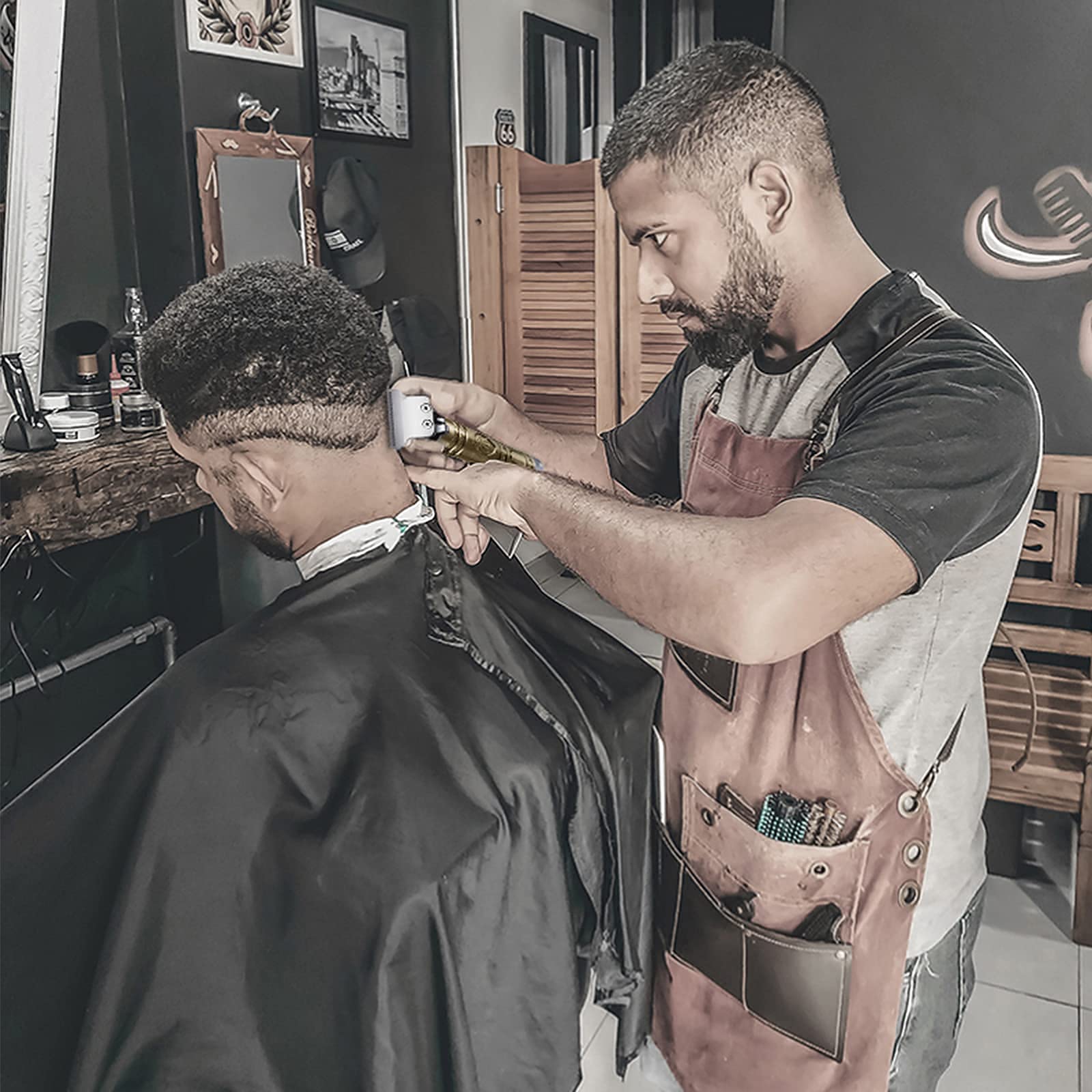 Hair Clippers for Men Professional Hair Trimmer Cordless Clippers for Hair Cutting Rechargeable Zero Gapped Barber Clippers with Guide Combs(Gold)