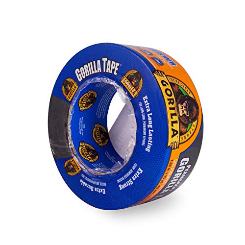 Gorilla All Weather Outdoor Waterproof Duct Tape, UV and Temperature Resistant, 1.88" x 25 yd, Black, (Pack of 6)
