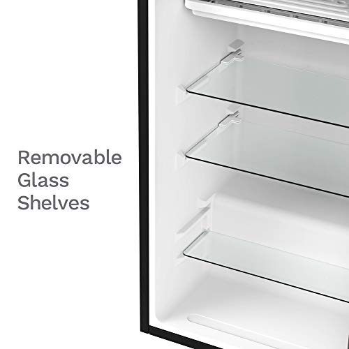 hOmeLabs Mini Fridge - 3.3 Cubic Feet Under Counter Refrigerator with Small Freezer - Drinks Food Beer Storage for Office, Dorm or Apartment with Removable Glass Shelves